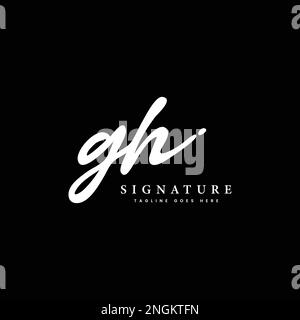 G H GH Initial letter handwriting and signature logo. A concept ...