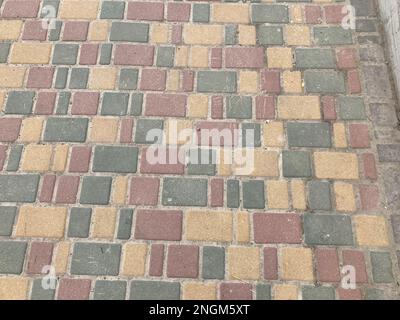 Yellow stone tiles masonry closeup background. the texture of yellow ...