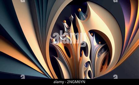 Curly abstract background. Geometric figures. . Modern luxury rounded ...