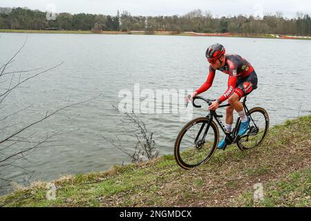 Dutch Ryan Kamp pictured in action during the men's elite race at the ...