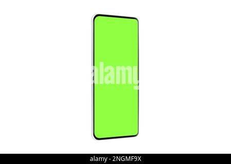 Frameless Modern Smartphone Mockup with Chroma Key screen isolated on ...
