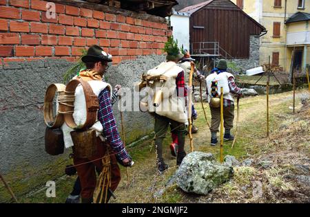 Timau village, Carnic Alps, Italy. February 18th 2023. Timau is a ...