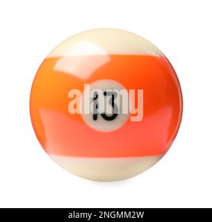 Number thirteen pool ball on a white background Stock Photo - Alamy