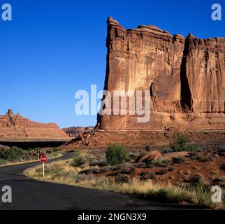 Stone Wall in Arches National Park Stock Photo - Alamy
