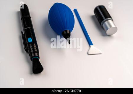 a set for cleaning the chamber from dirt. a purge bag, a mop Stock ...