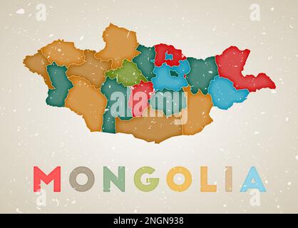 Mongolia country black outline and colored country silhouettes in three ...