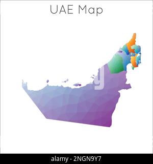 Low poly map of UAE. Geometric illustration of the country. UAE ...