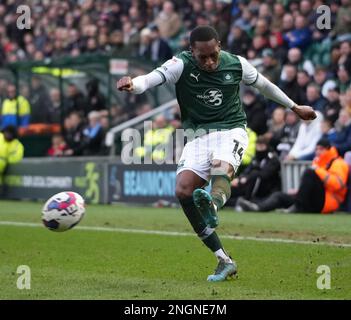 Mickel Miller of Plymouth Argyle in action during the Sky Bet ...