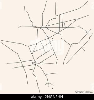 Street roads map of the STREETZ-NATHO BOROUGH, DESSAU Stock Vector ...