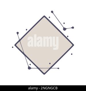 Rhombus geometric frames in hand drawn style, isolated on white ...