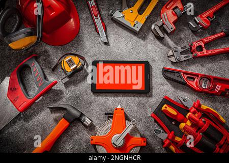 Big Set Of Construction Tools Mock Up With Free Space For Your Text ...