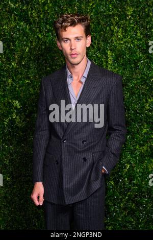 Austin Butler arriving at the Charles Finch and Chanel pre-Bafta party ...