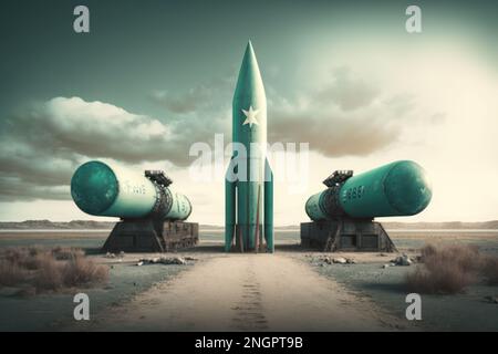 Third world war concept with missiles and warheads ready to launch in ...