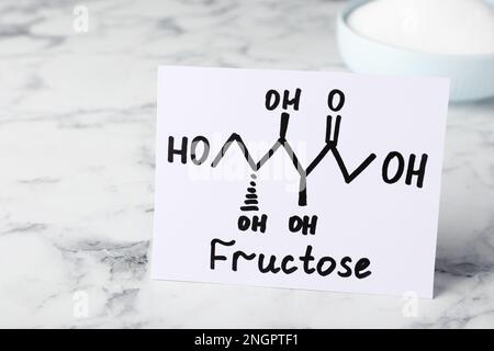 Word Fructose with drawn scheme on paper, top view Stock Photo - Alamy