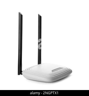 New modern Wi-Fi router isolated on white Stock Photo - Alamy