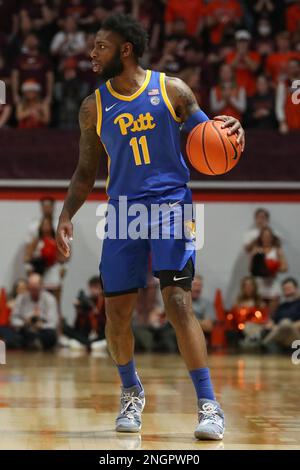 Blacksburg, Virginia, USA. 18th Feb, 2023. Pittsburgh Panthers guard ...