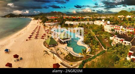 Jolly Harbour, Antigua, aerial photo Stock Photo - Alamy