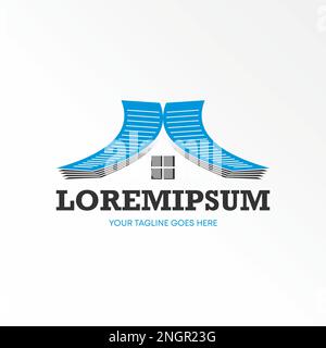 check list, pen, paper layers, and roof house window with swoosh around ...