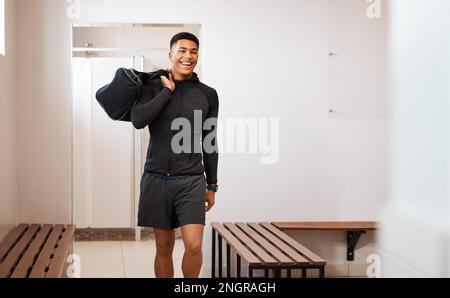 happy male bodybuilder in the locker room Stock Photo - Alamy