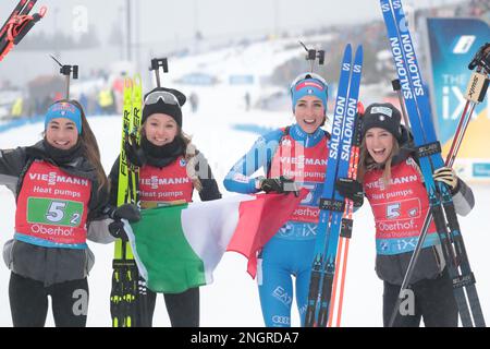 Lisa Vittozzi, Hannah Auchentaller, Dorothea Wierer and Samuela Comola ...