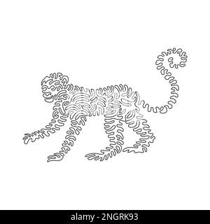 Monkey logo design. Abstract drawing monkey. Cute monkey isolated ...