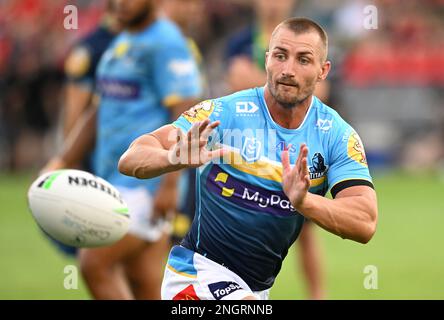 Kieran Foran of the Titans is seen warming up before the NRL (National ...