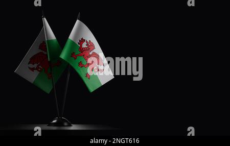Small national flags of the Wales on a white background Stock Photo - Alamy