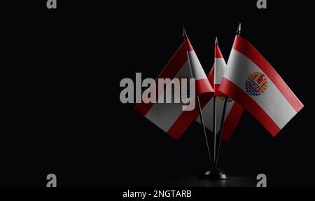 Small national flags of the French Polynesia on a white background ...
