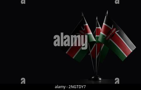 Small national flags of the Kenya on a black background Stock Photo - Alamy