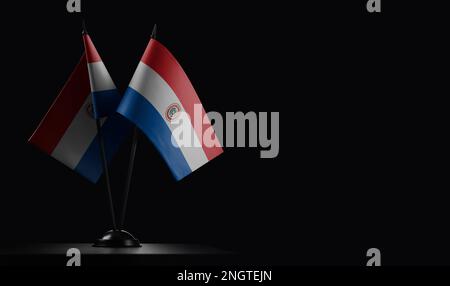Small national flags of the Paraguay on a black background Stock Photo ...