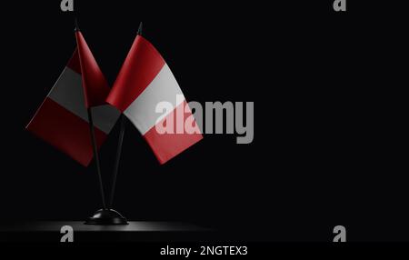 Small national flags of the Peru on a black background Stock Photo - Alamy