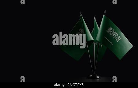 Small national flags of the Saudi Arabia on a white background Stock ...