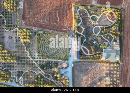 Aerea of CyHerbia Botanical Park and Labyrinth in Cyprus island country ...