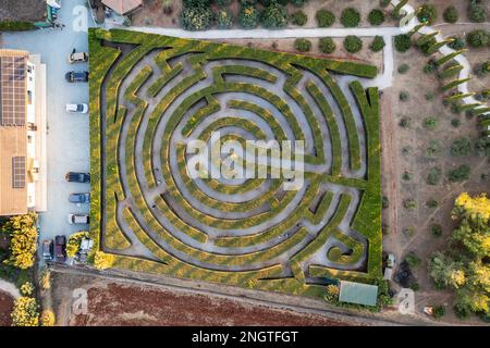 Maze in CyHerbia Botanical Park and Labyrinth in Cyprus island country ...