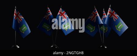 Small national flags of the British Virgin Islands on a white ...