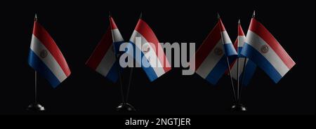 Small national flags of the Paraguay on a black background Stock Photo ...