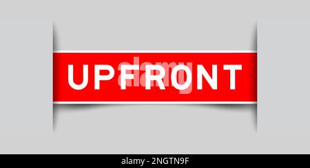 Inserted red color label sticker with word contaminated on gray ...