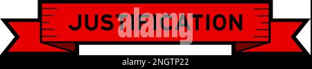 Ribbon label banner with word explanation in red color on white ...