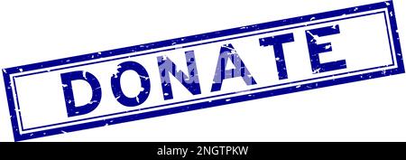 square grunge blue donate stamp Stock Vector Image & Art - Alamy