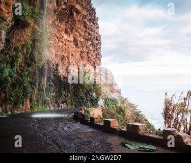 natural waterfall, Anjos, Ponta do Sol, Madeira, Portugal Stock Photo ...