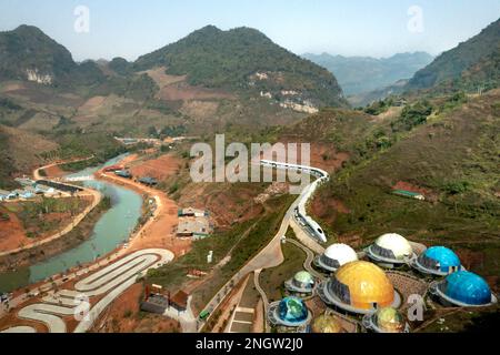 A panoramic view of Moc Chau Island tourist area, Moc Chau district ...