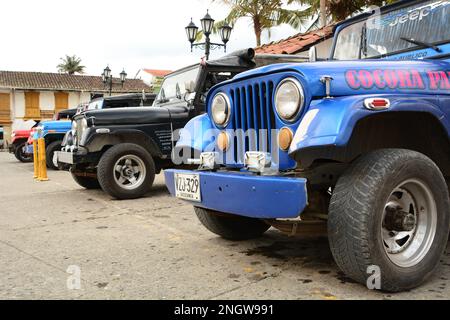 Jeep Willys, the common public transport in Salento. Quindio department ...
