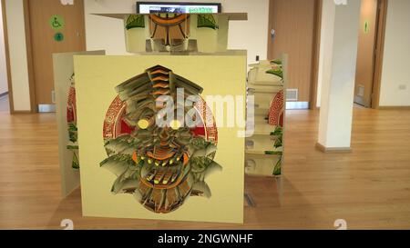 A display of Tiki Art transformed into real life physical object Stock ...