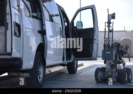 An F6A robot used by the 380th Expeditionary Civil Engineer Squadron ...