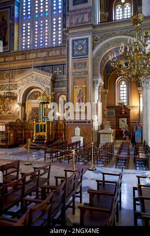 Greece Athens Cathedral Stained Glass Stock Photo - Alamy