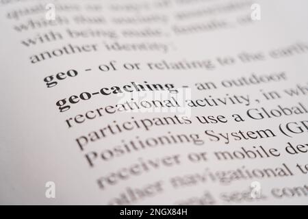A closeup mockup of a dictionary of the word Geo-Engineering Stock ...