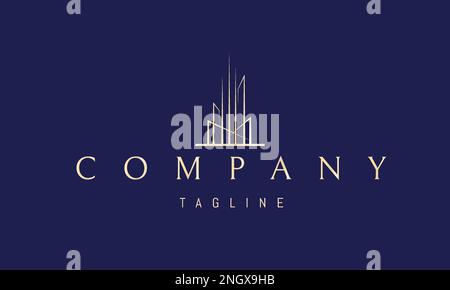 Golden line upwards logo design set Stock Vector Image & Art - Alamy