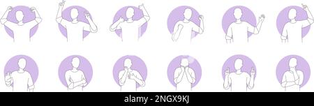 Man Person Basic Body Language Posture Stick Figure Pictogram Icon ...