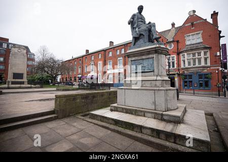 Statue of Samuel Crompton 1753 to 1827 inventor of the spinning mule ...