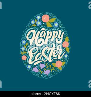 Easter Egg. Single flat icon on the button. Vector illustration Stock ...